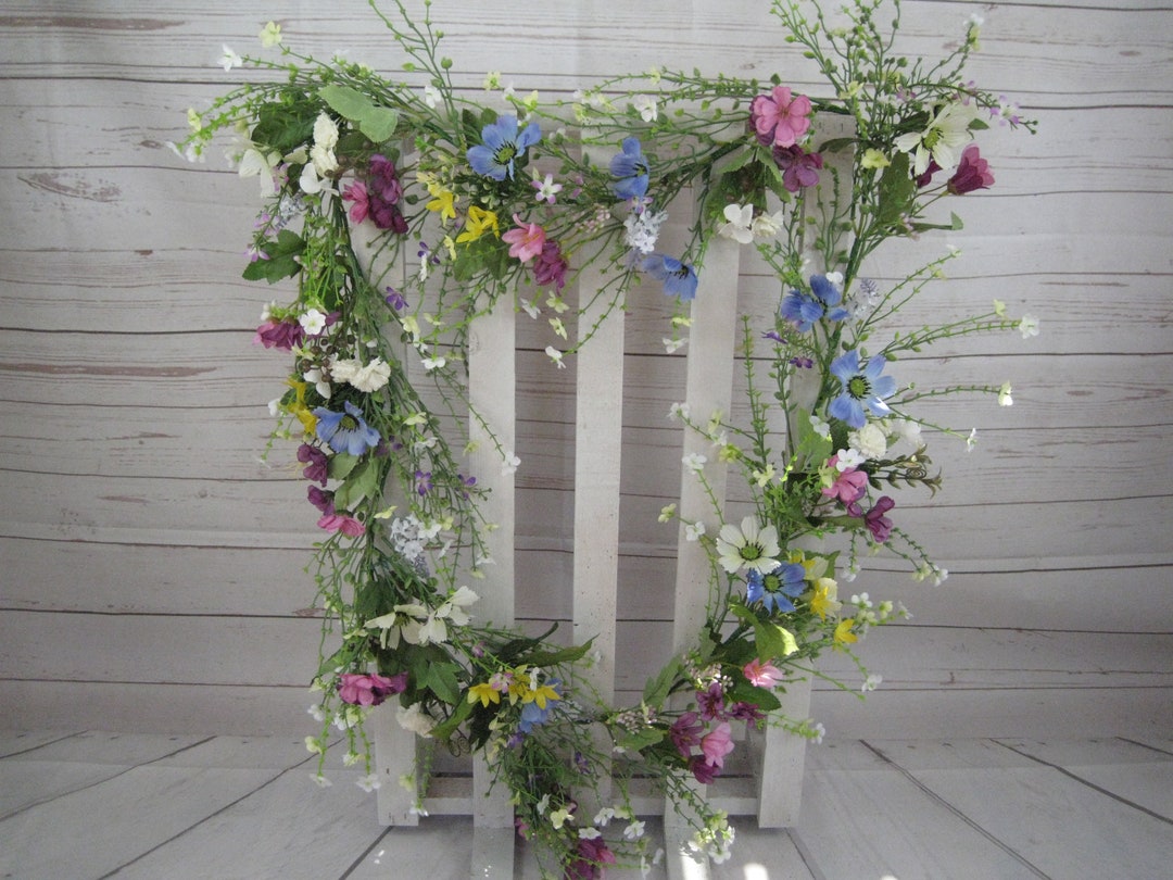 Meadow Flower Garland Rustic Wedding Decoration Swag for - Etsy