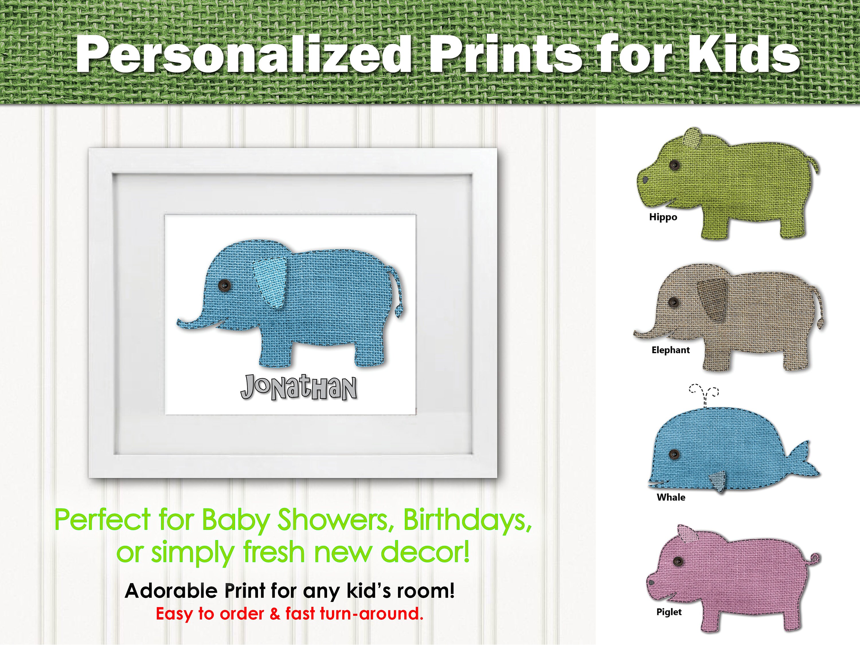 Adorable Personalized Prints for Kid's Room - Etsy