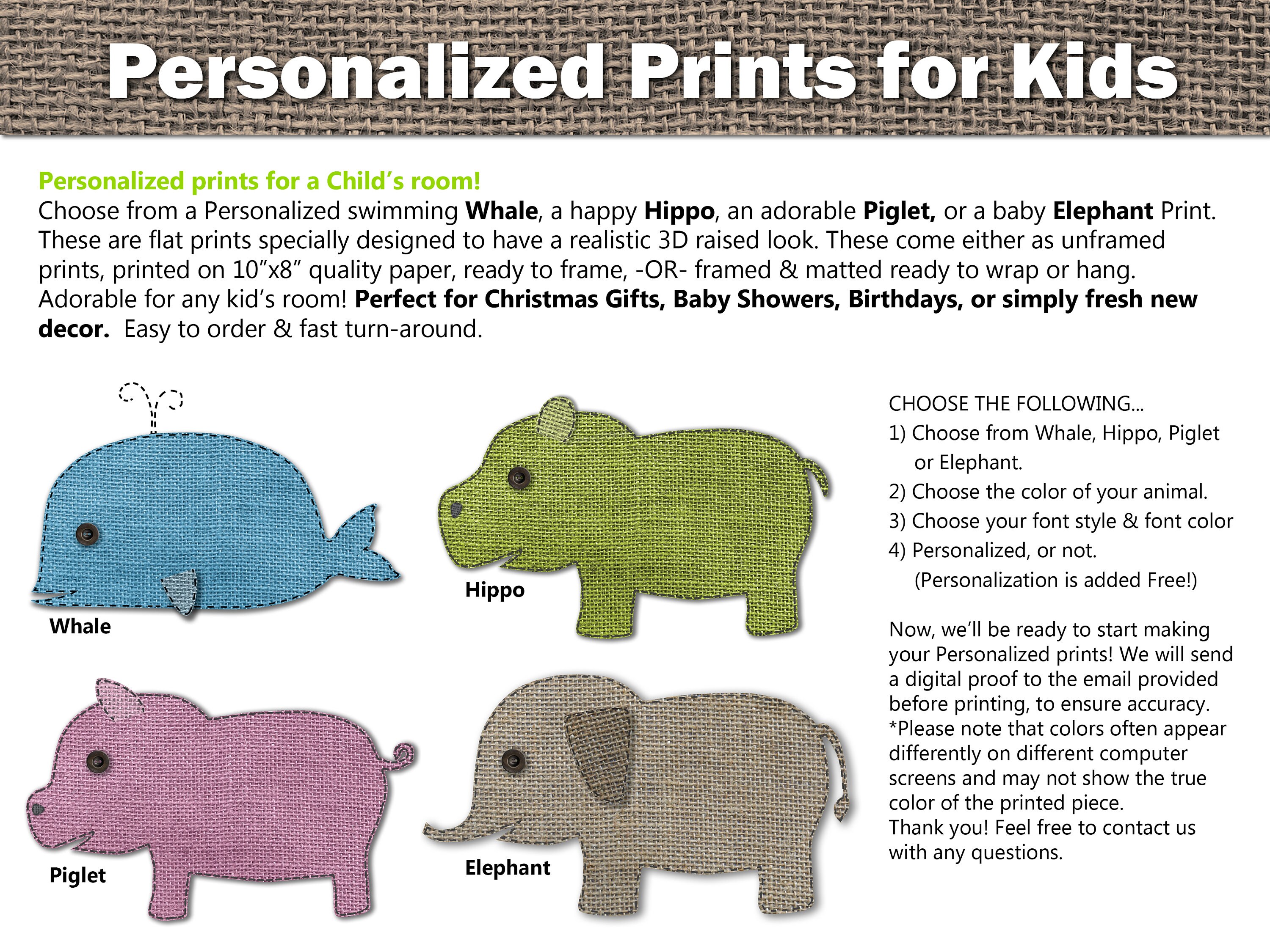 Adorable Personalized Prints for Kid's Room - Etsy