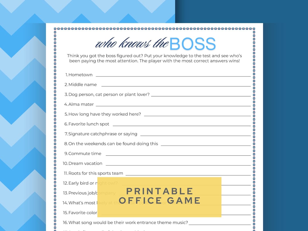 Team Building Games for Work Employee Favorites Office Game Printable ...