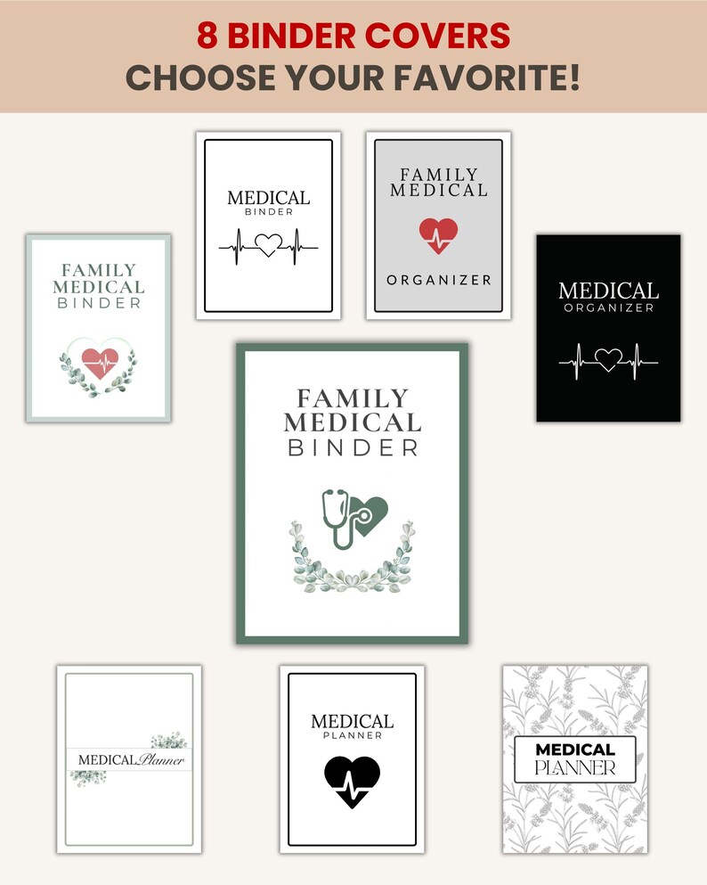 Printable Family Medical Binder | Health Organizer and Doctor Visit ...