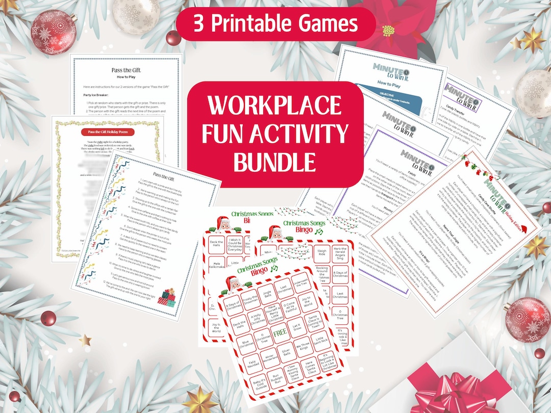 Printable Christmas Holiday Game Bundle - 3 Games | Christmas Bingo ...