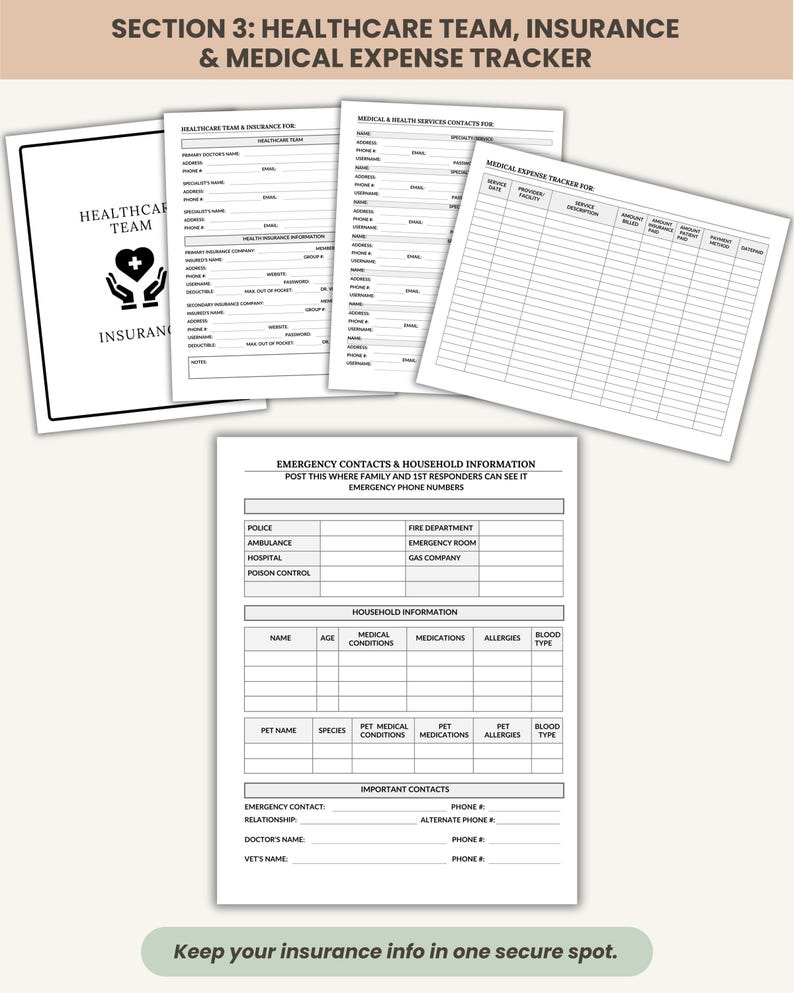 Printable Family Medical Binder | Health Organizer and Doctor Visit ...