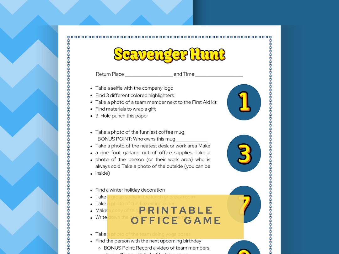Office Scavenger Hunt: Team Building Icebreaker Game (printable) - Etsy