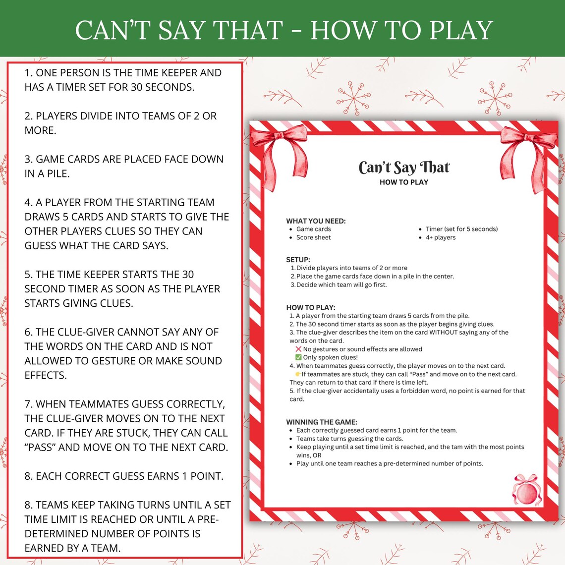 Christmas Guessing Game Printable for Adults and Teens - Holiday Party ...