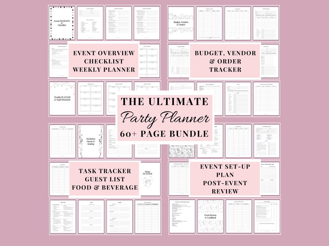 Printable Event Planner Bundle | Complete Party Planning Kit ...