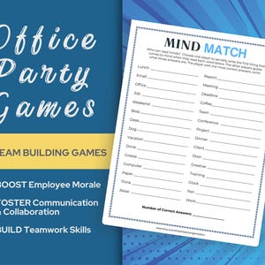 Mind Match Game: Printable Team Building Icebreaker (PDF) - Etsy