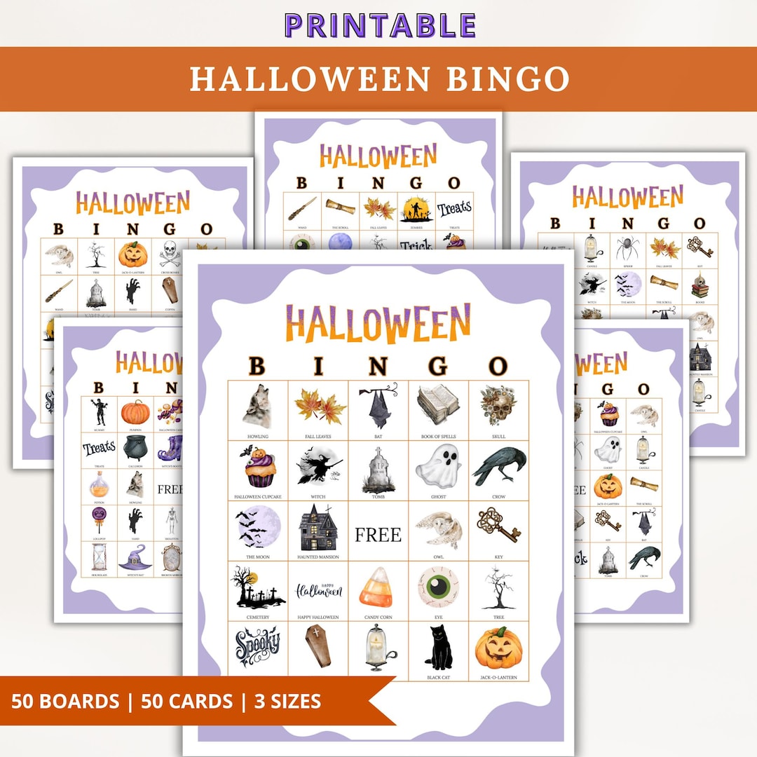 Halloween Bingo Cards Printable Instant Download Halloween Party Games ...