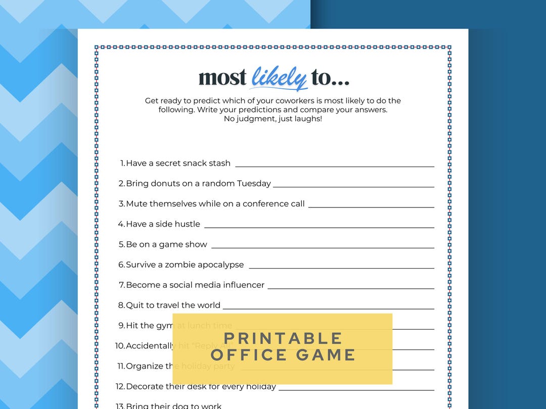Team Building Games for Work Employee Favorites Most Likely to Office ...
