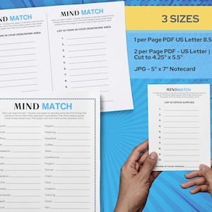 Mind Match Game: Printable Team Building Icebreaker (PDF) - Etsy