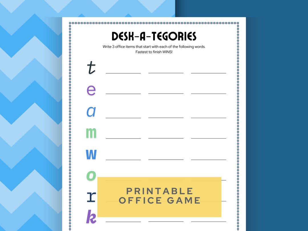 Team Building Activities for Work. Printable Game That Works as an Ice ...
