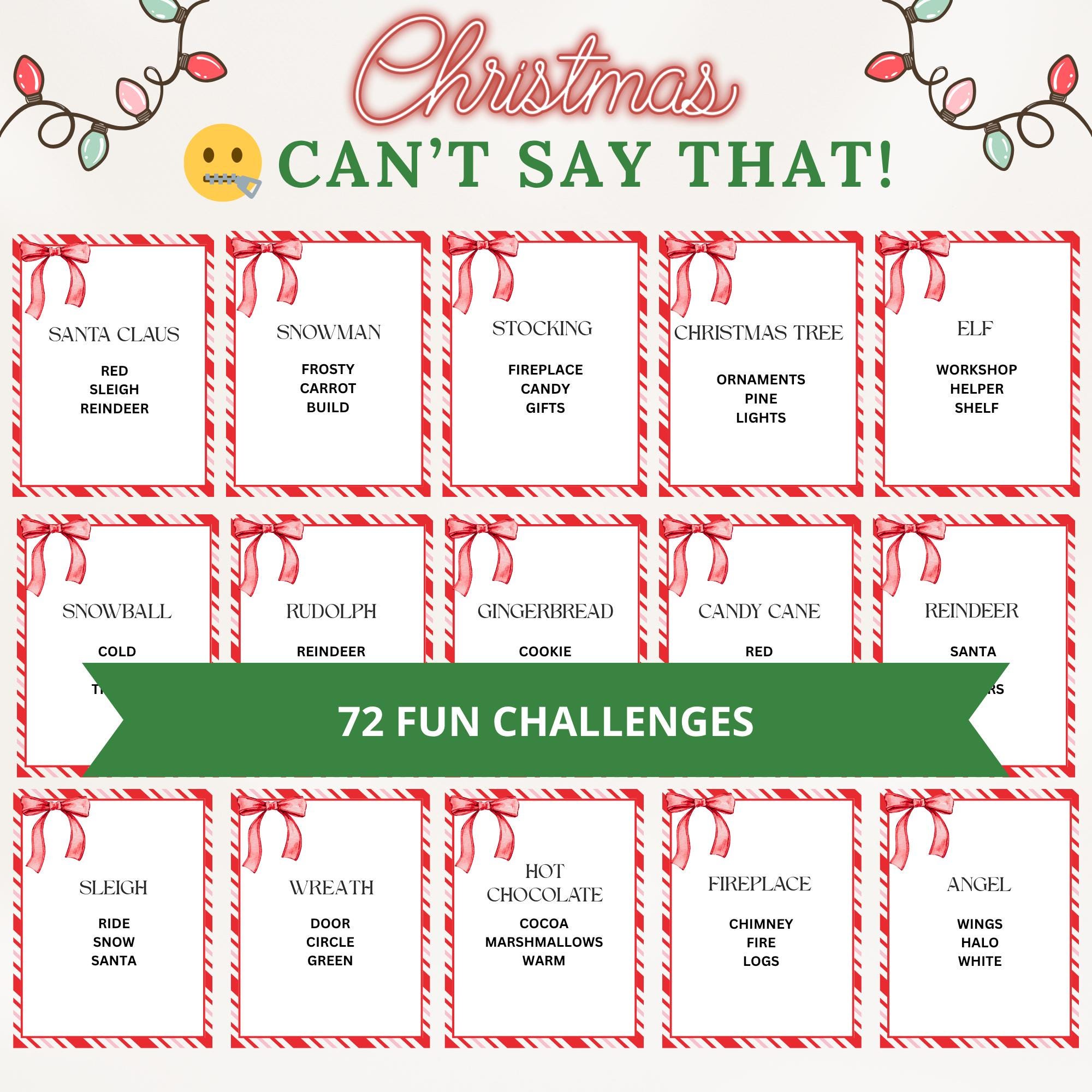 Christmas Guessing Game Printable for Adults and Teens - Holiday Party ...