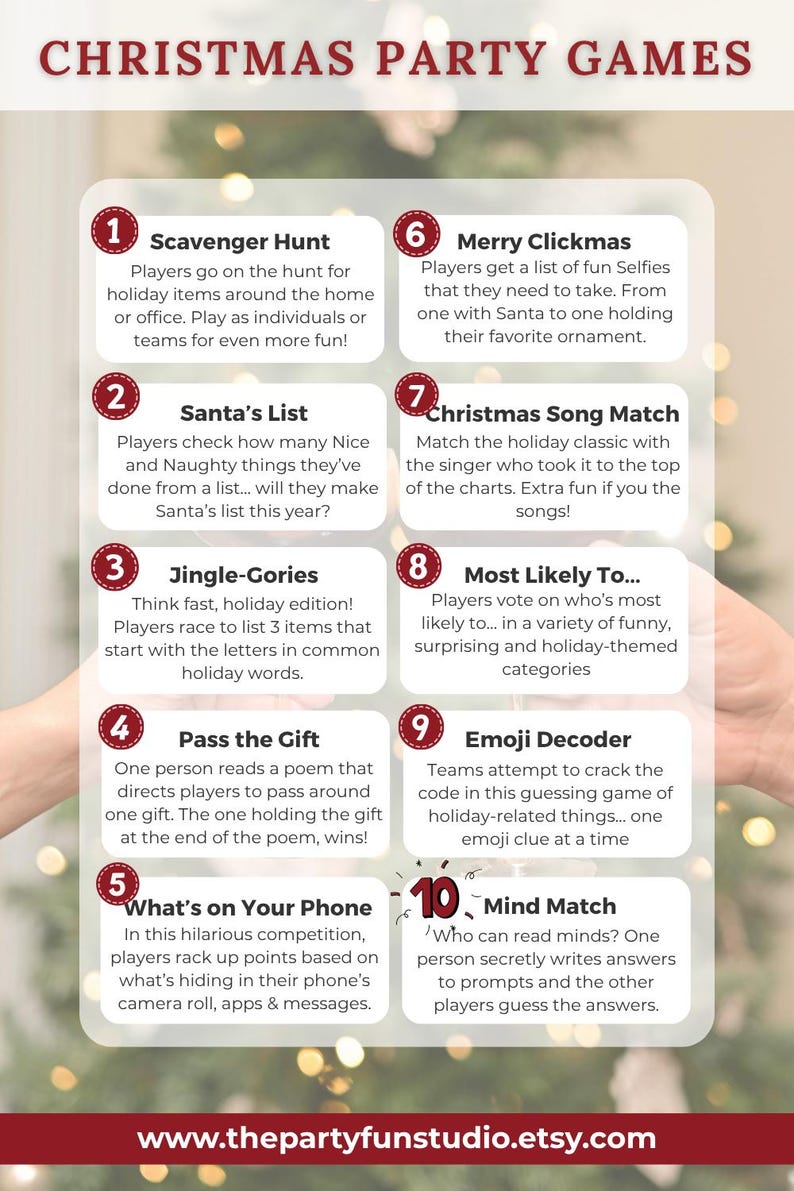 Christmas Scavenger Hunt Game Printable for Office Holiday Parties. Fun ...