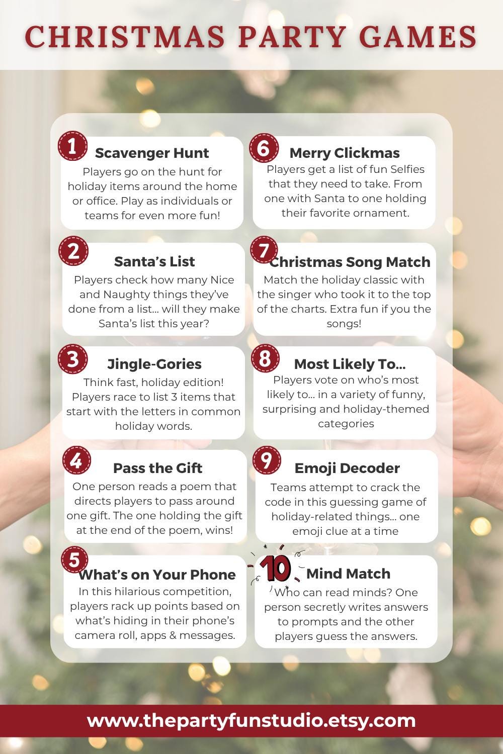 Christmas Scavenger Hunt Game Printable for Office Holiday Parties. Fun ...