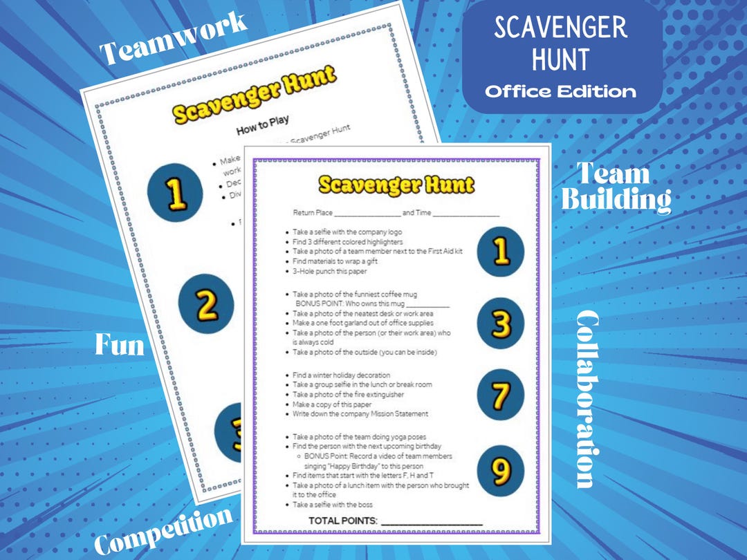Adult Scavenger Hunt Team Building Games for Work Ice Breaker Games ...