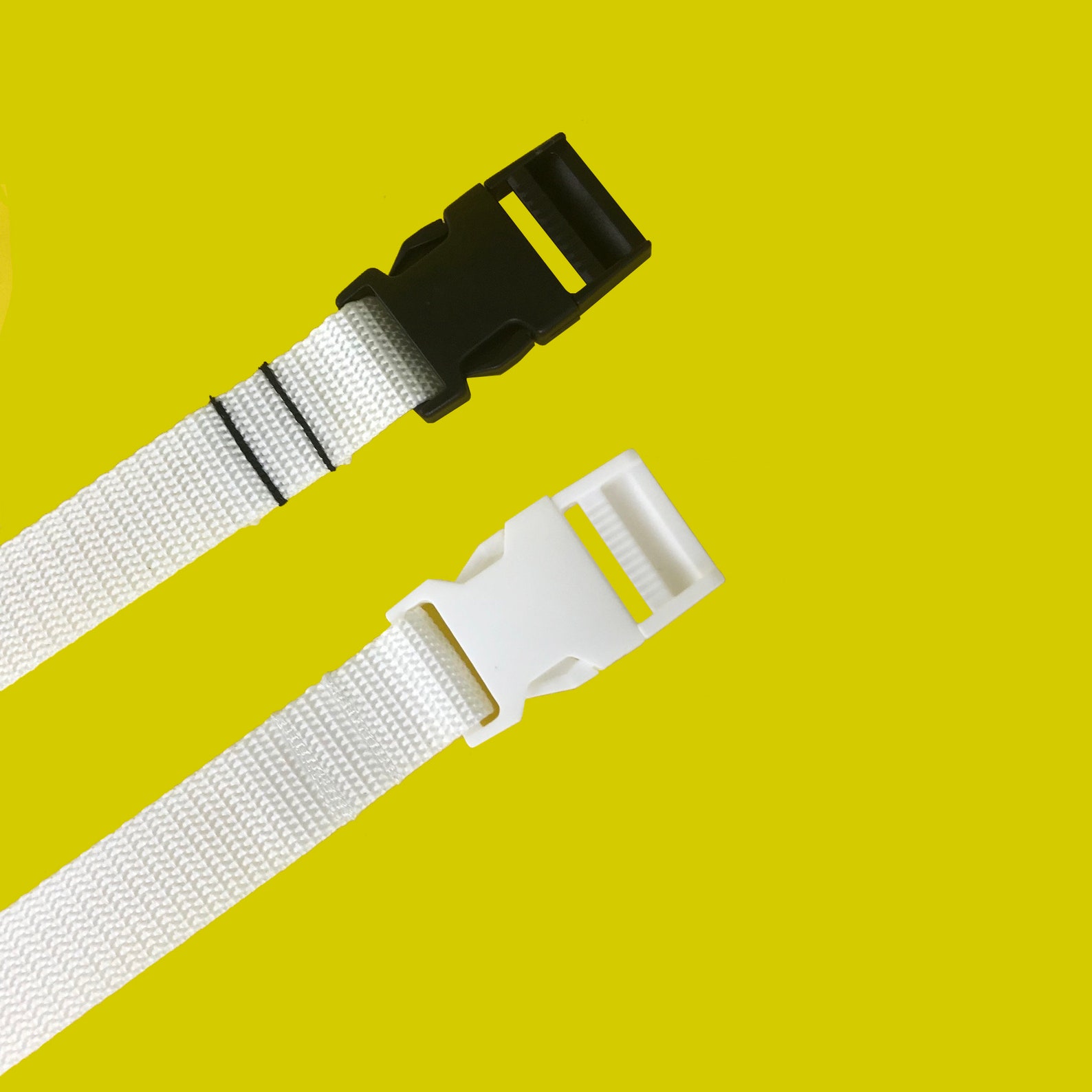 White Micro 1 Inch Nylon Side Release Y2k Snap Buckle Adjustable Belt ...