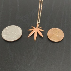 Rose Gold Medium Marijuana Leaf-domed 14K Rose Gold Plated | Etsy
