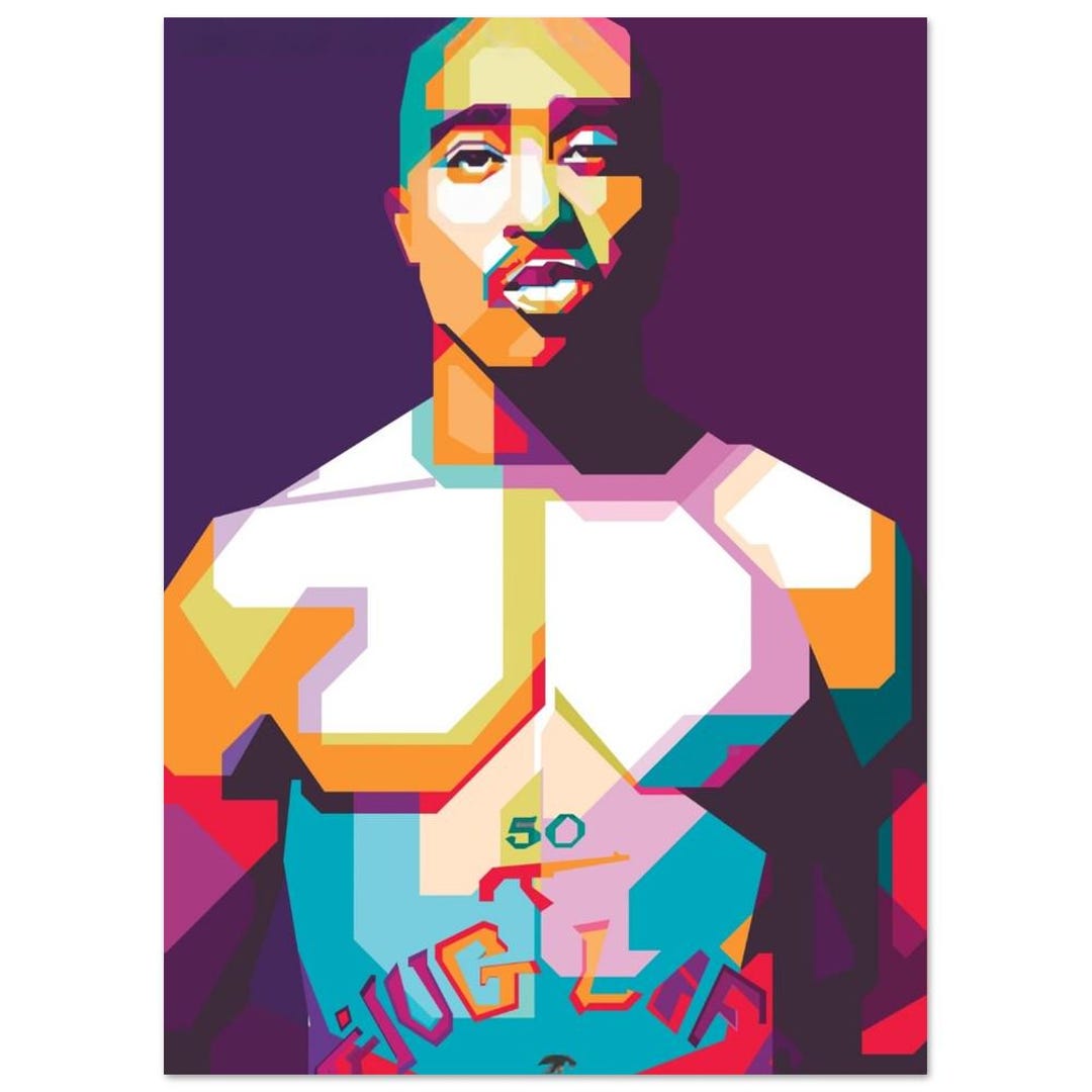 TUPAC SHAKUR Pop Art WPAP Fine Art Poster 13x18 Cm / 5x7″ 2PAC - Etsy