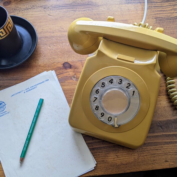 Yellow Telephone - Etsy