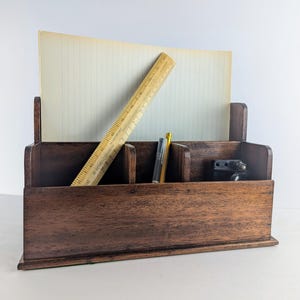 Vintage Mahogany Stationery Stand Letter Rack - Etsy