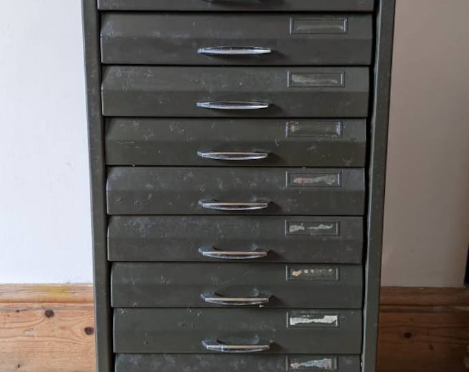 Midcentury Green 10 Drawer Filing Cabinet - Etsy