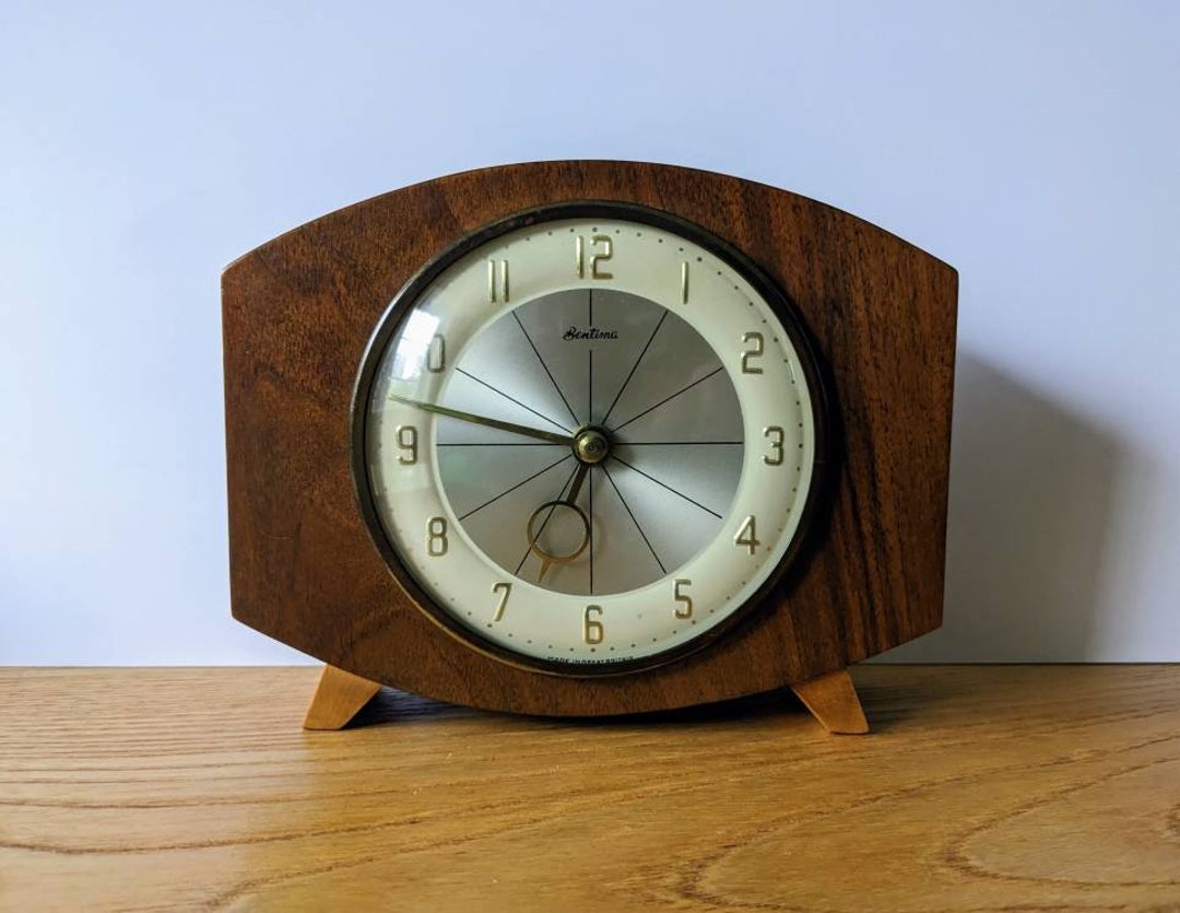 Midcentury British Bentima Mantel Clock Wind up Vintage Two - Etsy