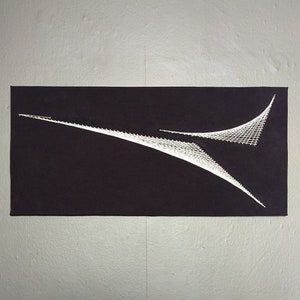 1970s String Art, Abstract Silver Thread on Black Vintage Wall Art - Etsy UK