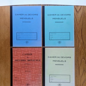 4 Midcentury French School Exercise Books, Unused New Oldstock in Mint ...