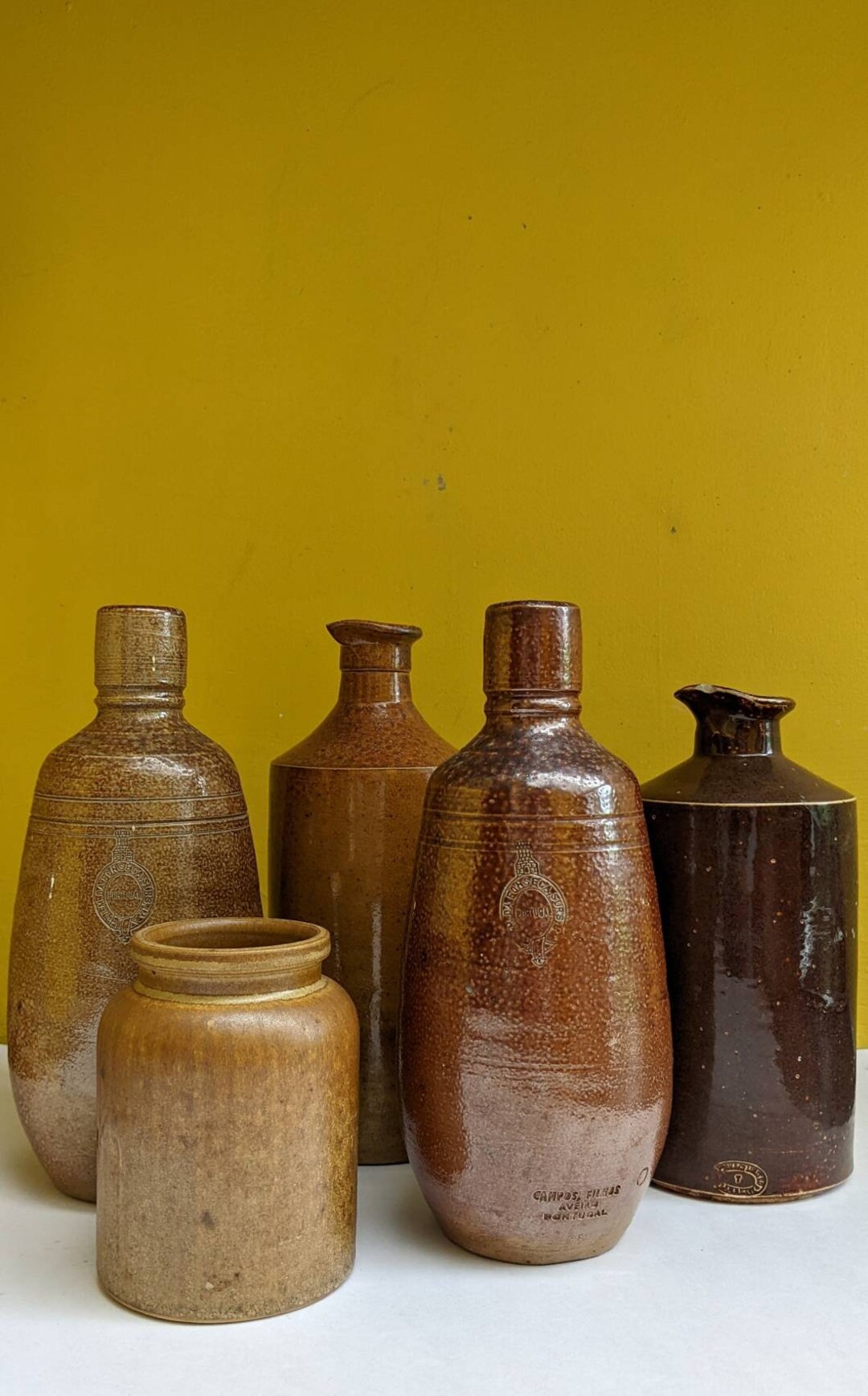 Antique Stoneware Bottle Collection, Doulton, Denby and Portuguese ...