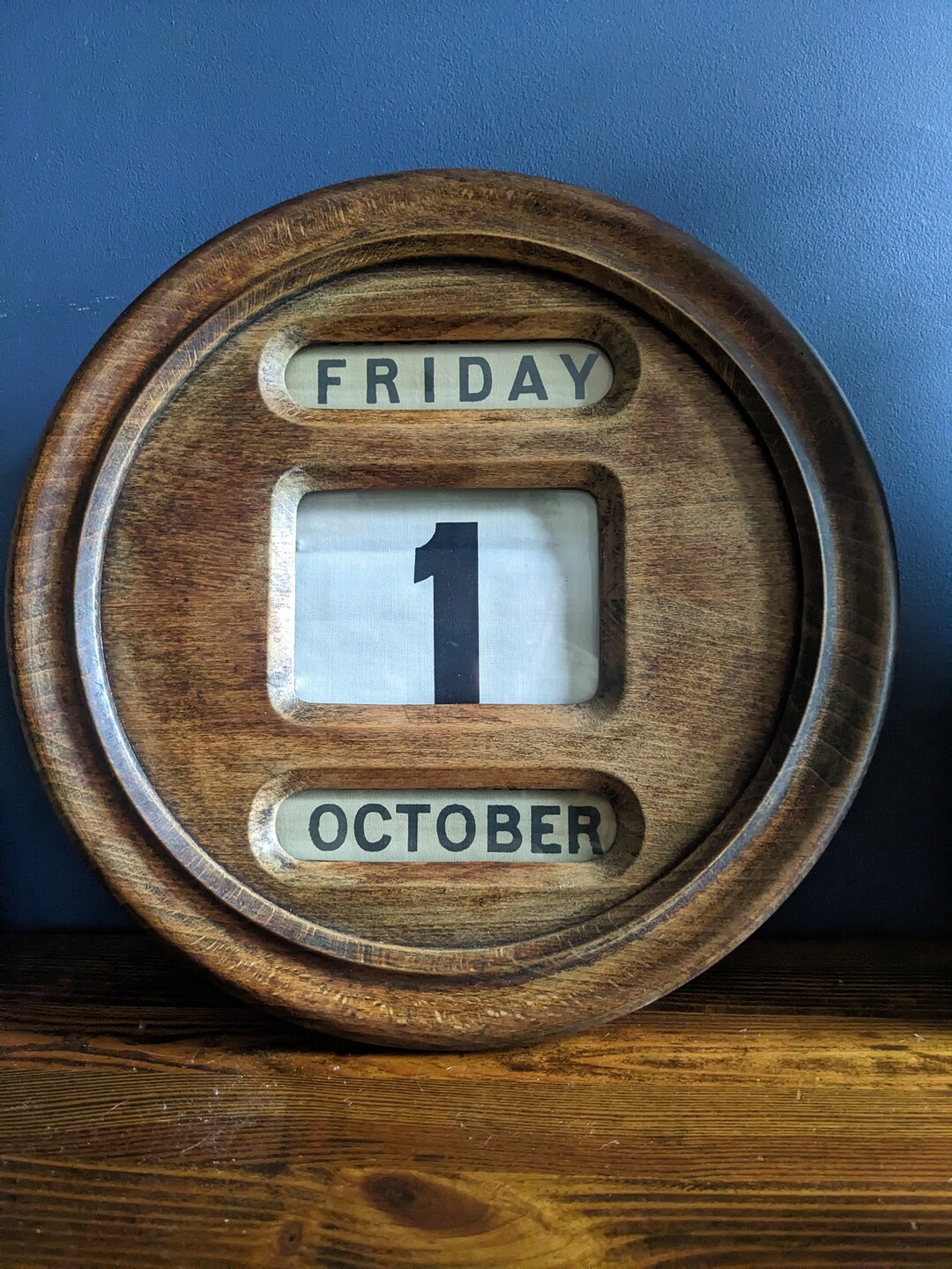 Large Round Antique Edwardian Oak Perpetual Calendar - Etsy