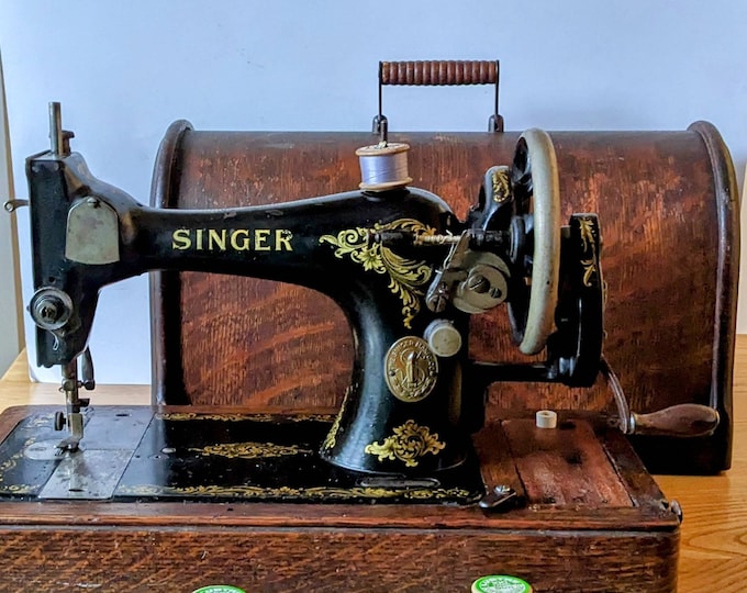 Antique Singer Sewing Machine Model 28k Made in 1912, With Original Oak ...
