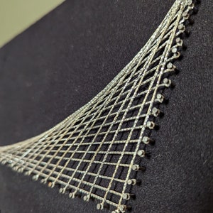 1970s String Art, Abstract Silver Thread on Black Vintage Wall Art ...