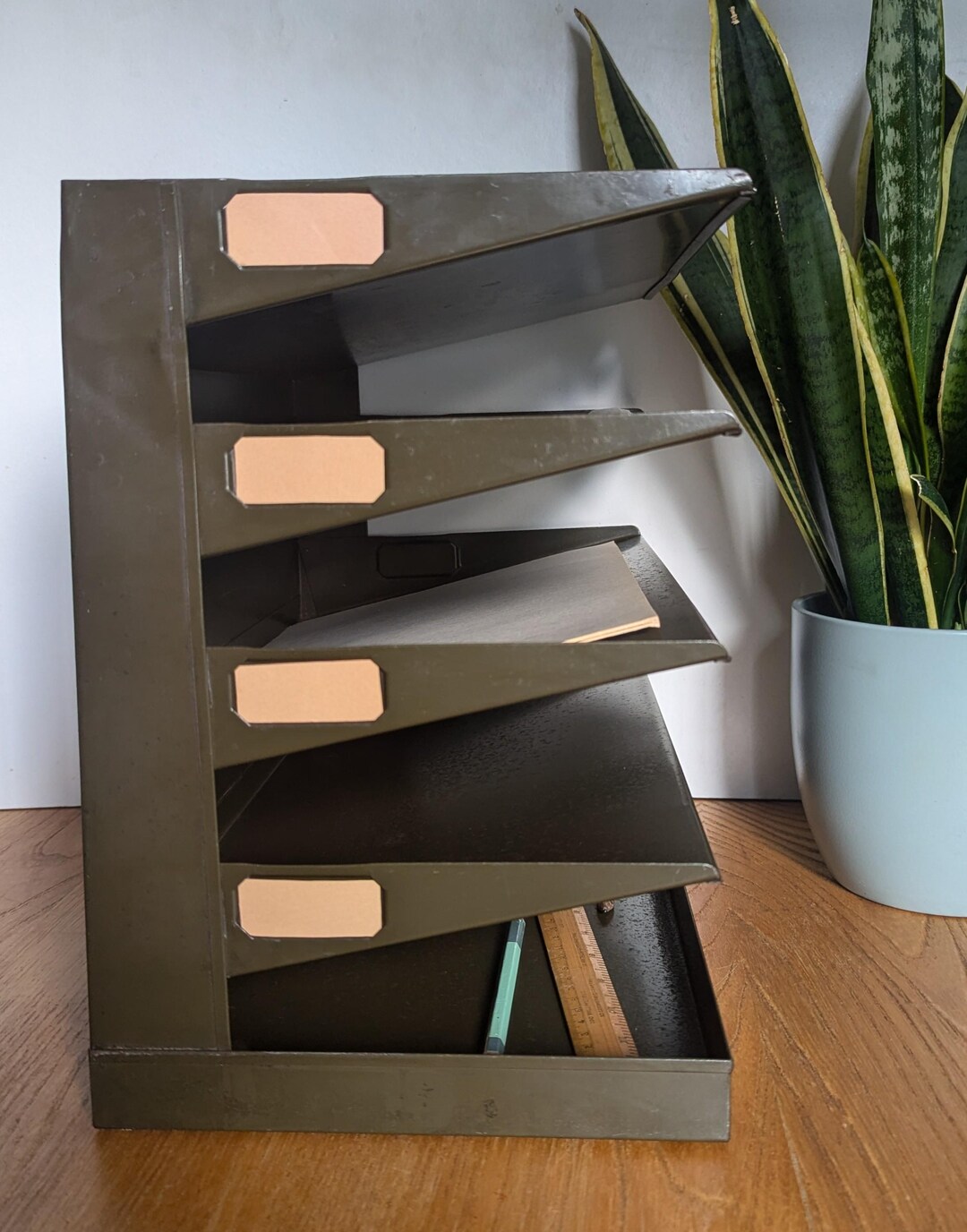 1930s Dark Green Office Document Intray, 4 Tier Document Tray - Etsy