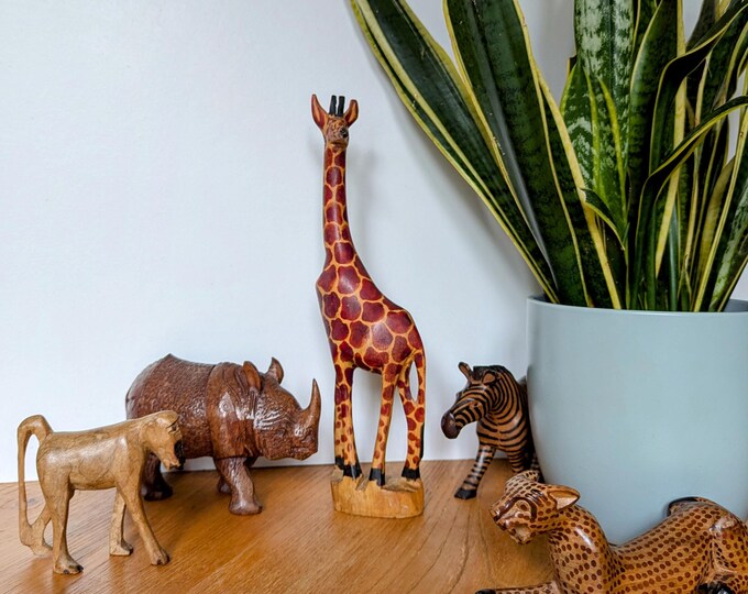 Vintage African Wooden Sculptures, Collection of Wooden Animals - Etsy