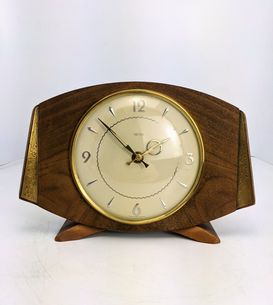 Midcentury Smith's Mantle Clock Working Well, Serviced, With Original ...