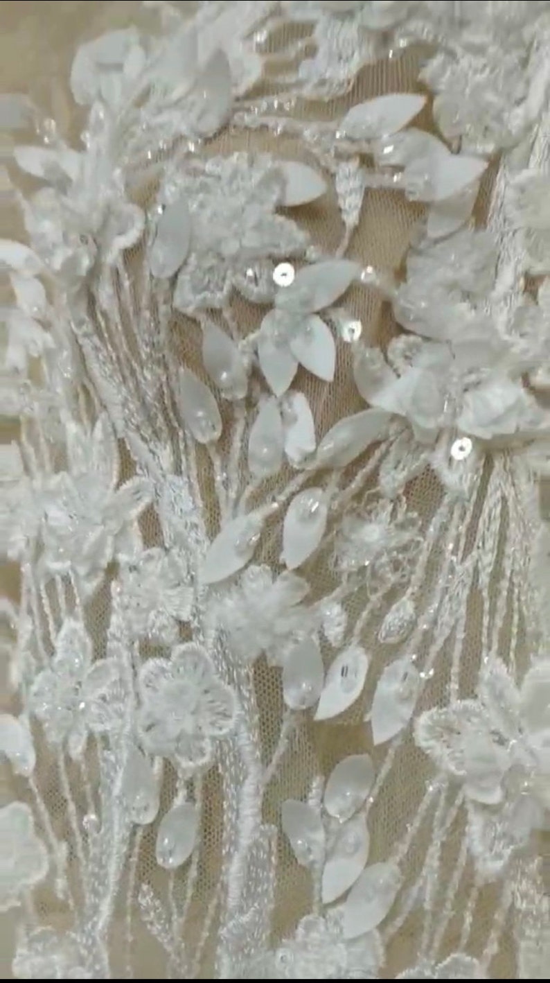 3d boho simple transparent open sexy embroidered lace wedding | Etsy