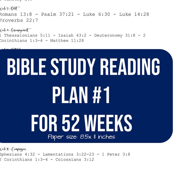 Bible Topic Reading Plans - Etsy