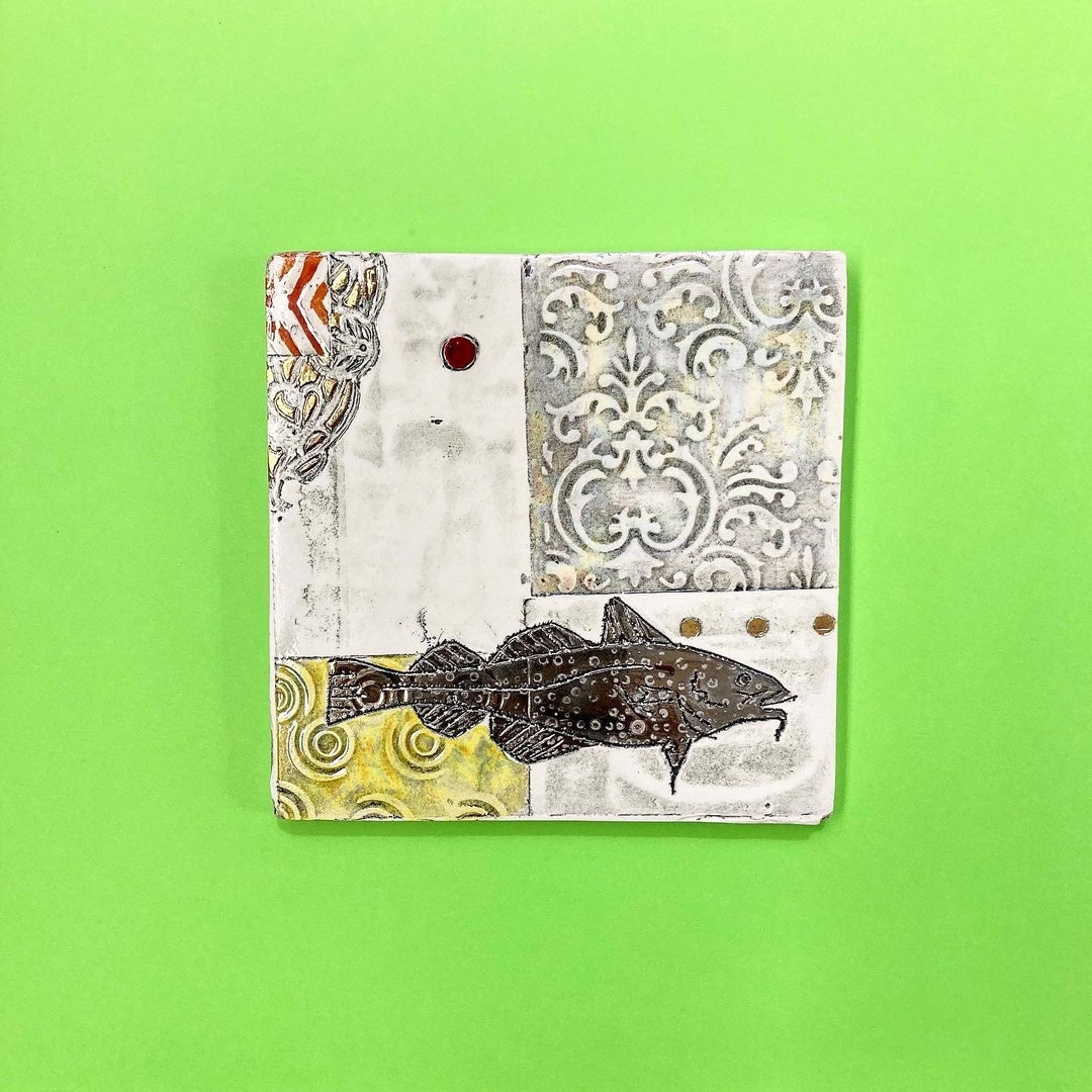 Cod Collage Ceramic Hanging Tile - Etsy