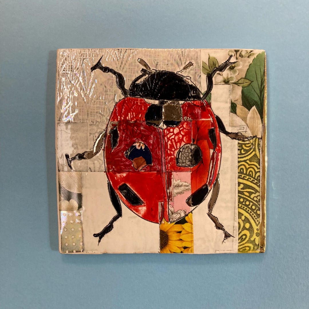 Collage Ladybird Ceramic Tile - Etsy