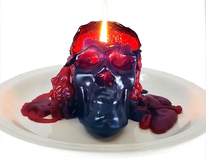 Reversing Skull Candle Black/red, Large for Ritual, Spell Work, Wicca ...