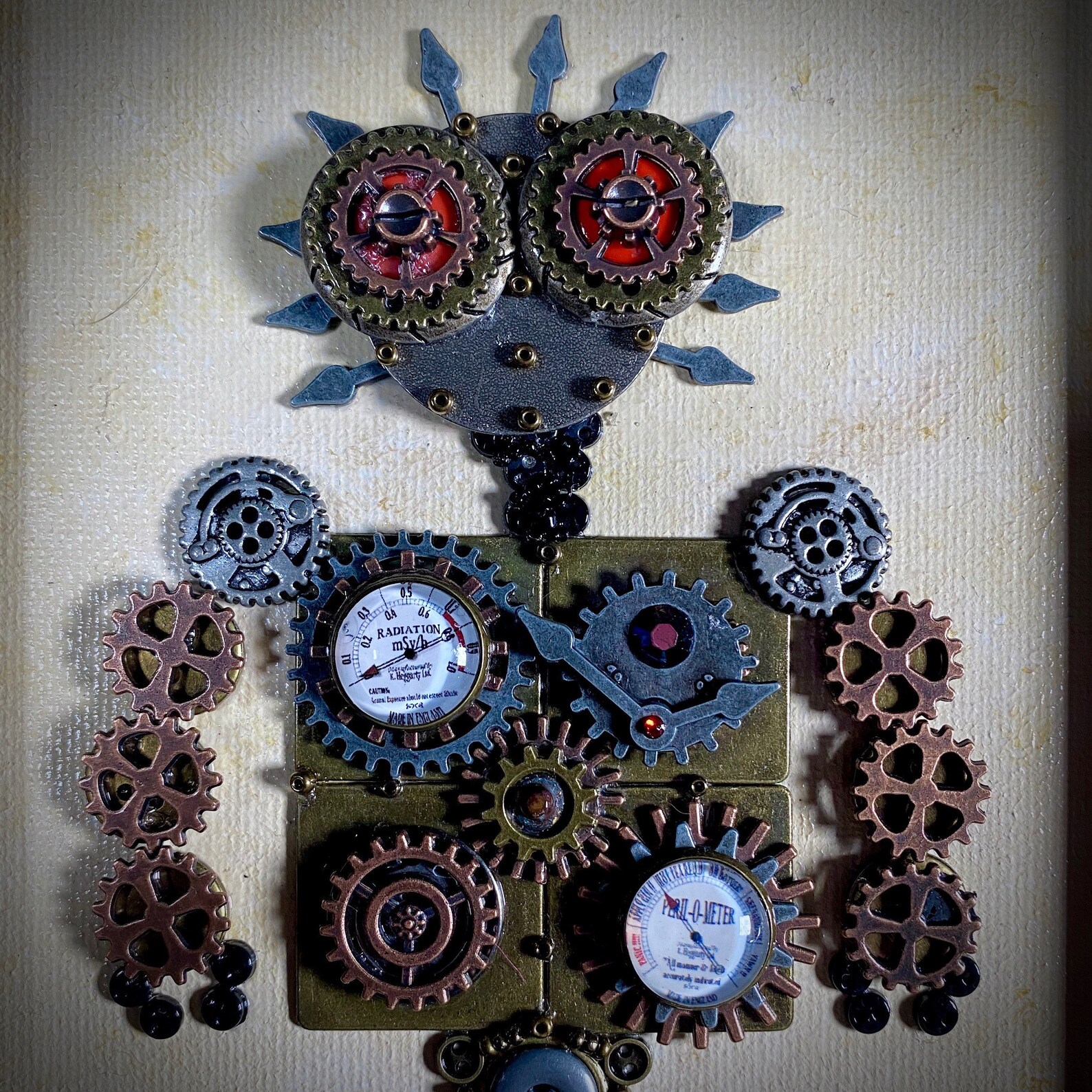 Steampunk Robot Button Art Button Bot Steampunk Art | Etsy