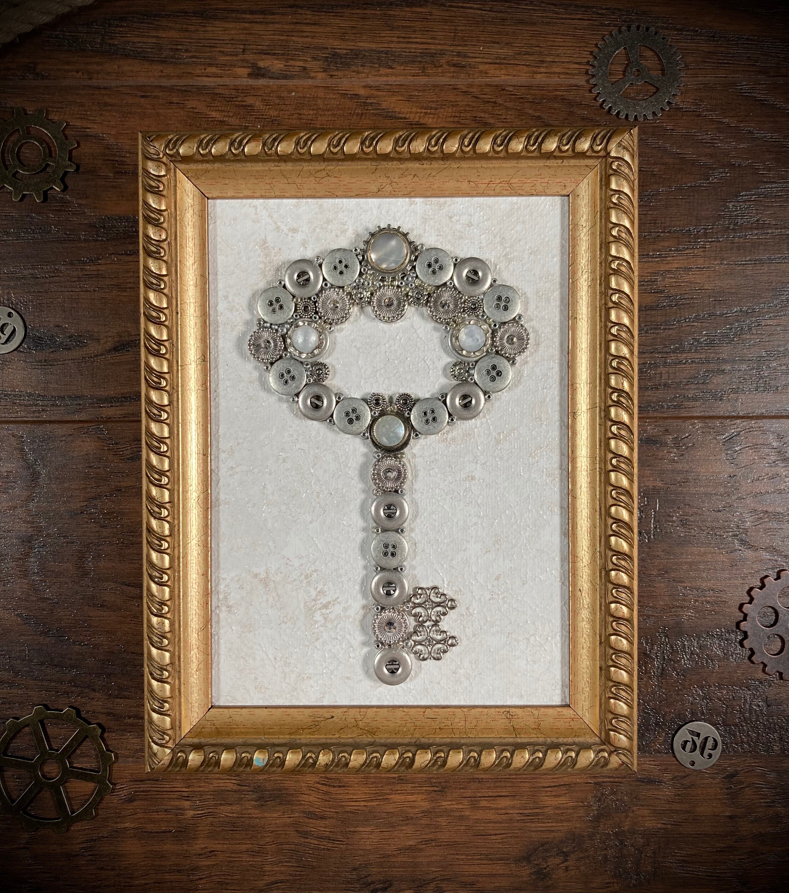 Skeleton Key Button Art, Skeleton Key Wall Art - Etsy