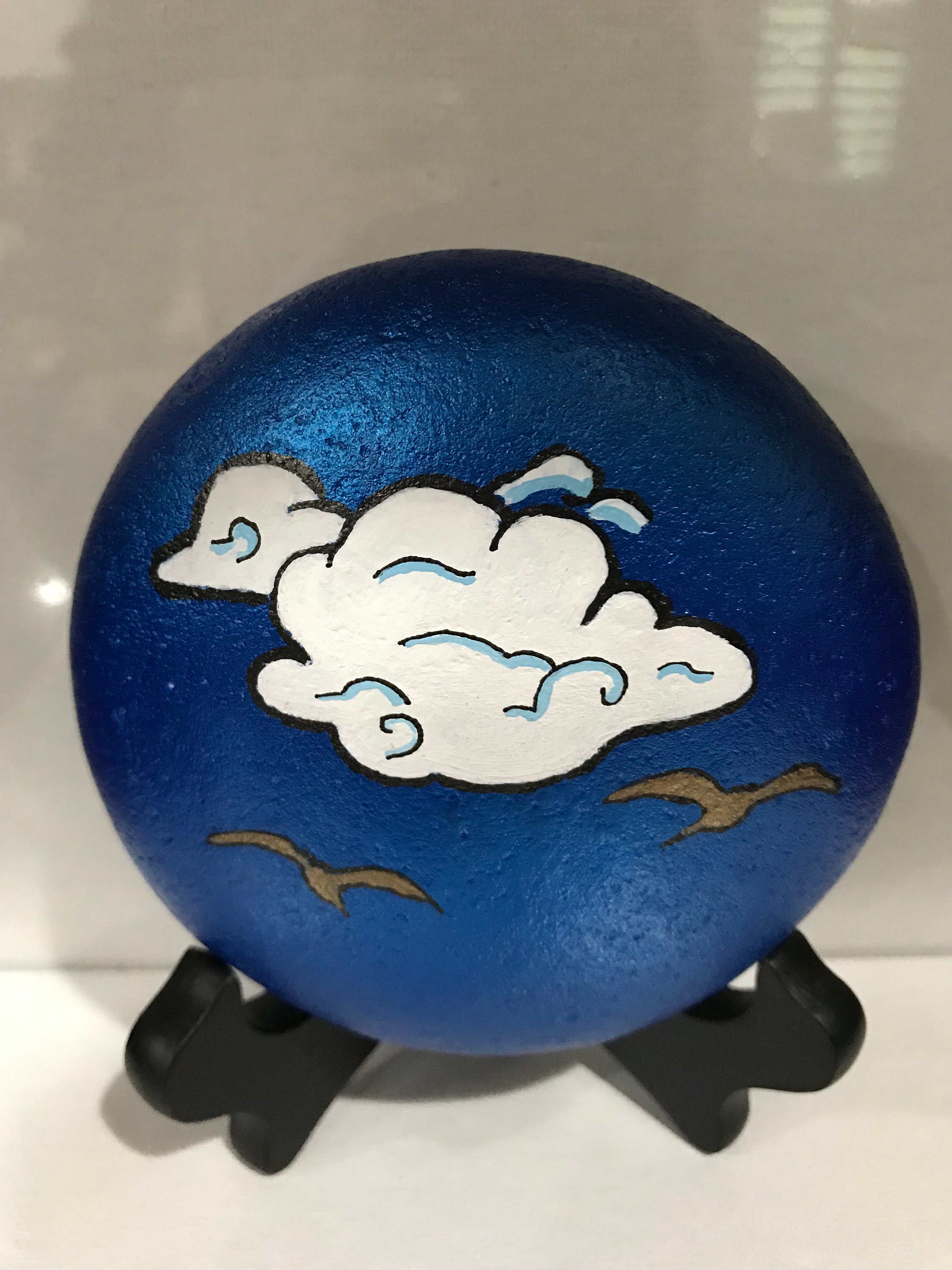 Painted Rock - Metallic Hot Air Balloon - Etsy
