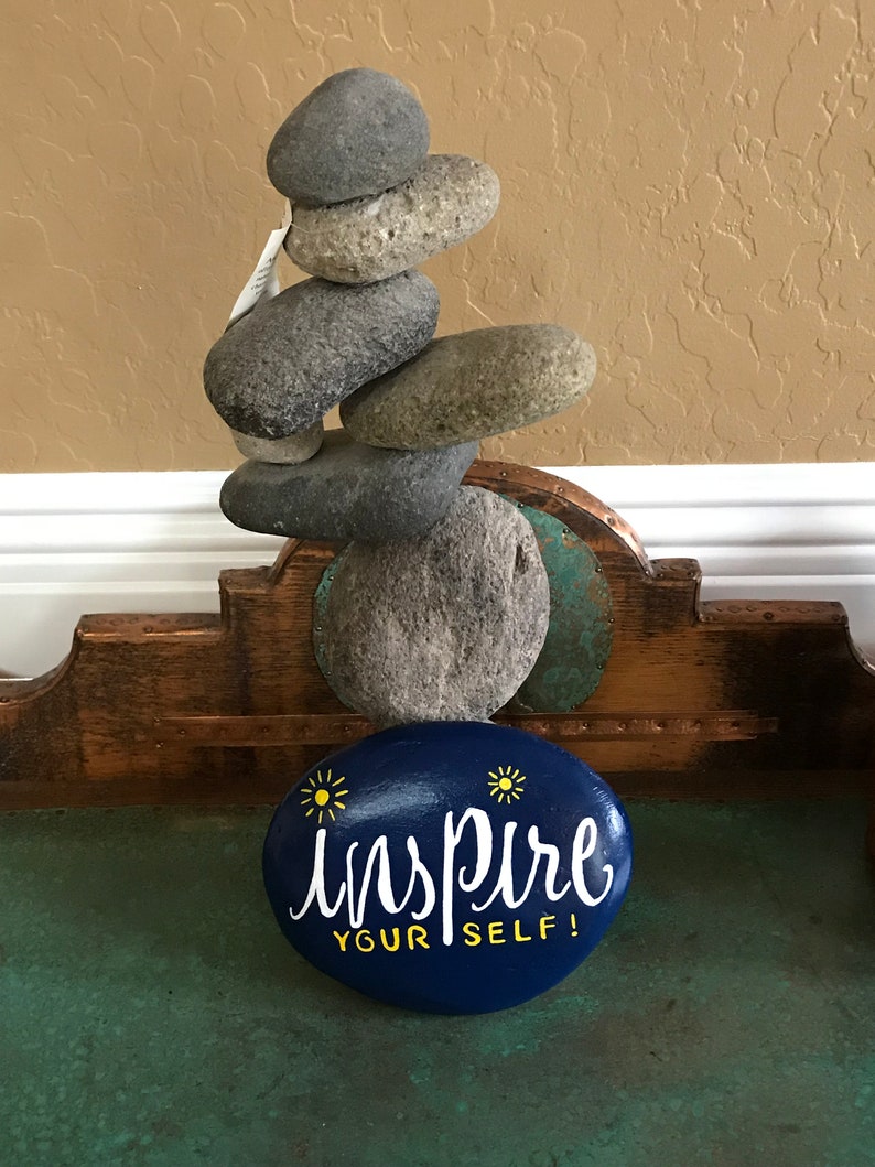 Painted Rock - Inspire Yourself - Etsy