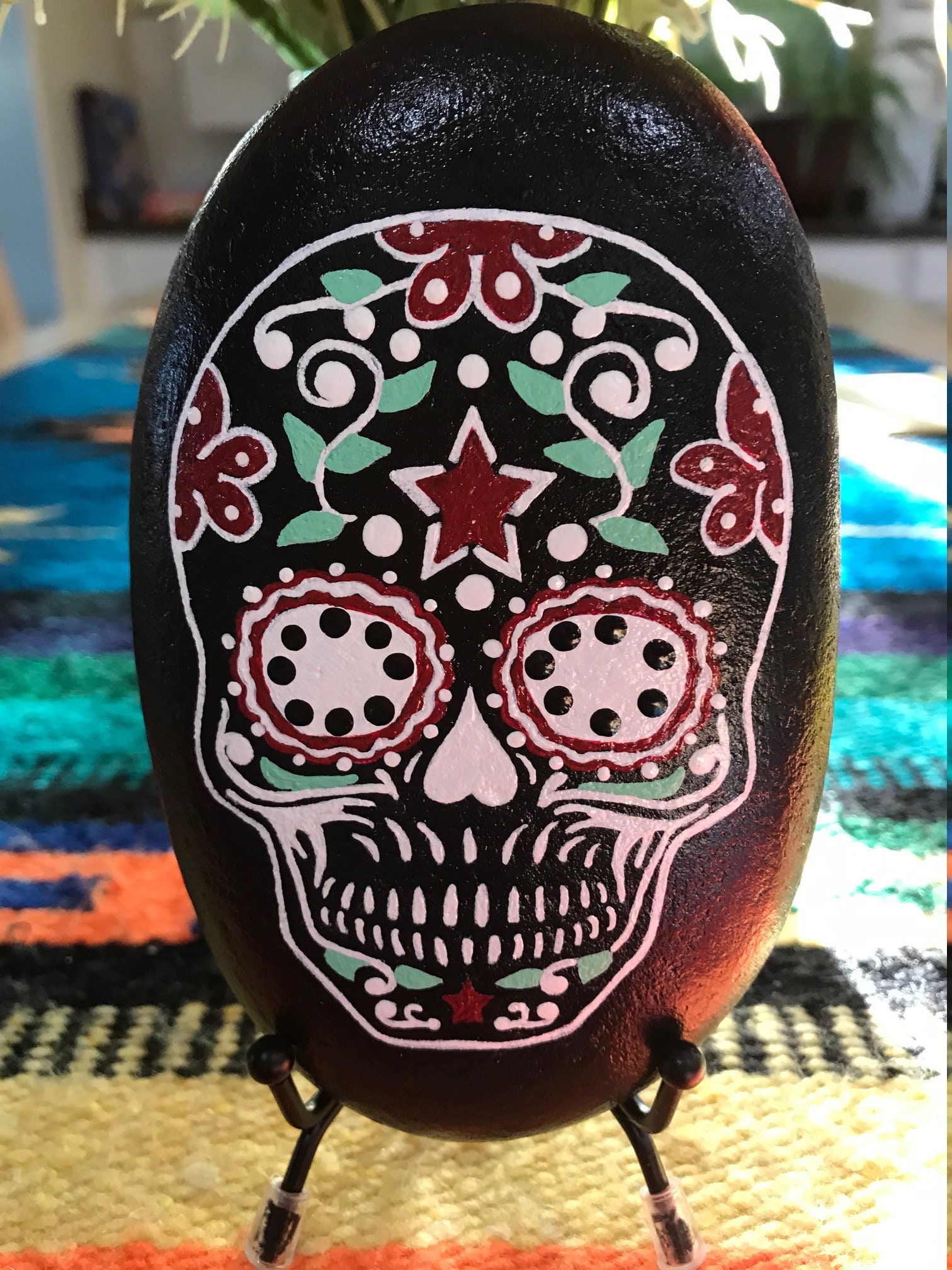 Painted Rock - Sugar Skull - Etsy