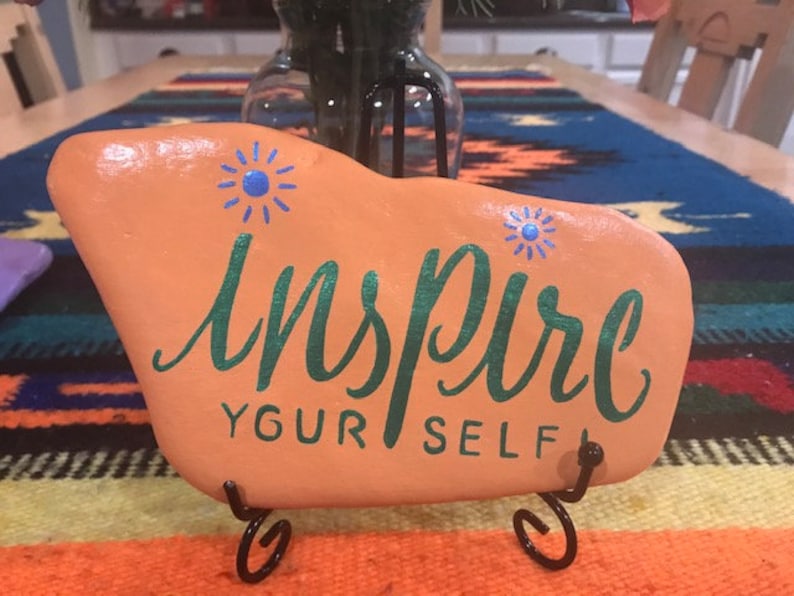 Painted Rock - Inspire Yourself - Etsy