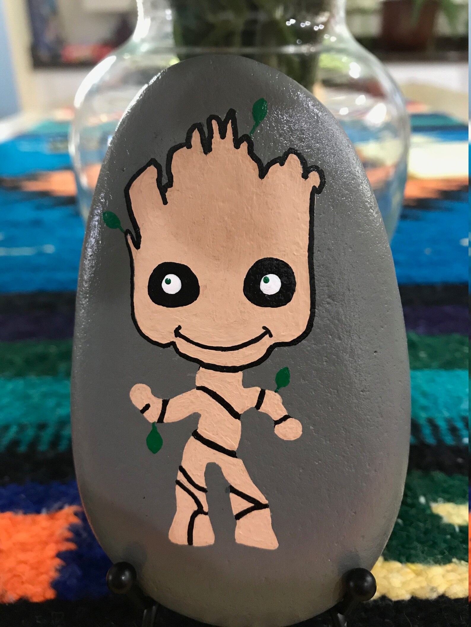 Painted rock Baby Groot dancing | Etsy