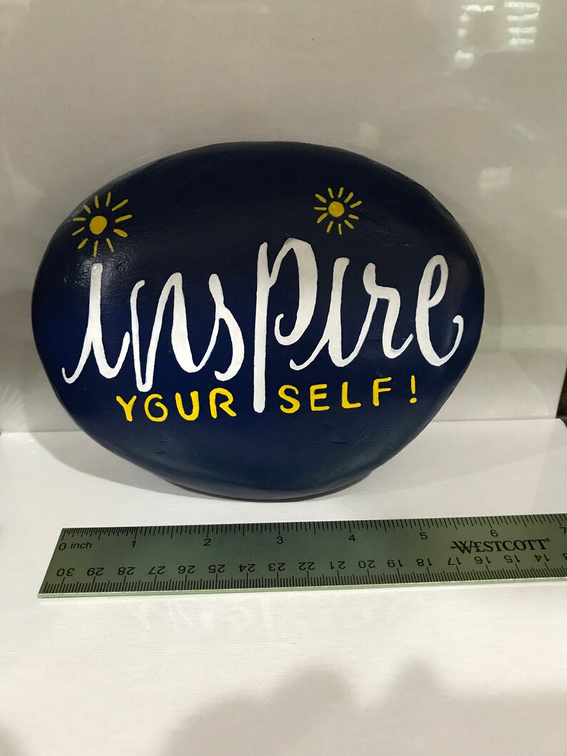 Painted Rock - Inspire Yourself - Etsy