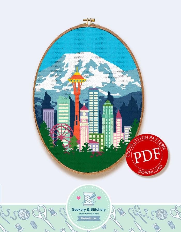 Seattle Digital Download Cross Stitch Pattern | Etsy
