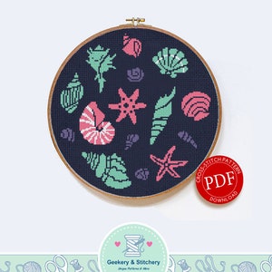 Sea Shells | Digital Download | Cross Stitch Pattern | - Etsy